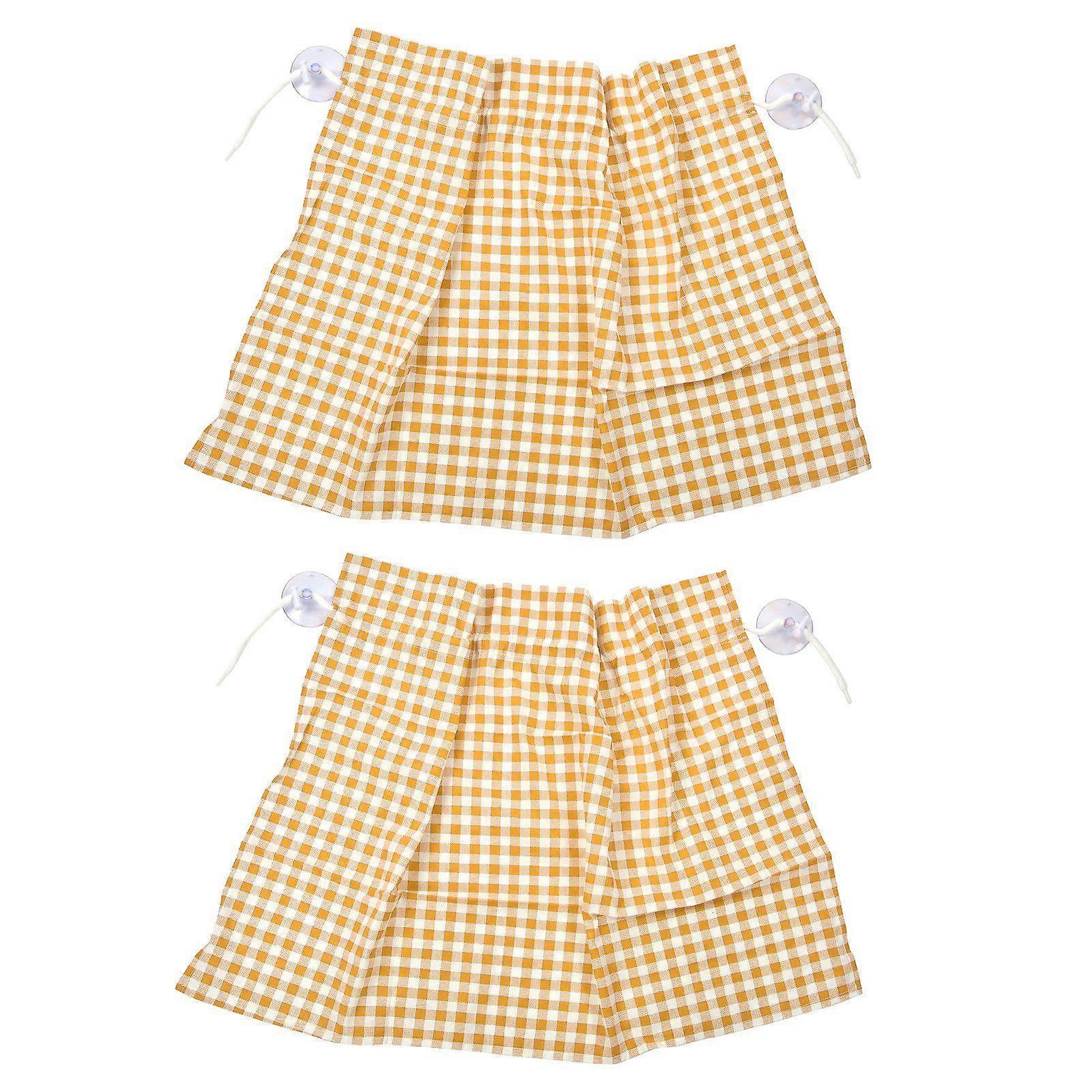 2Pcs Grid Design Anti Ultraviolet Car Curtain Side Car Window Sun Shade ...