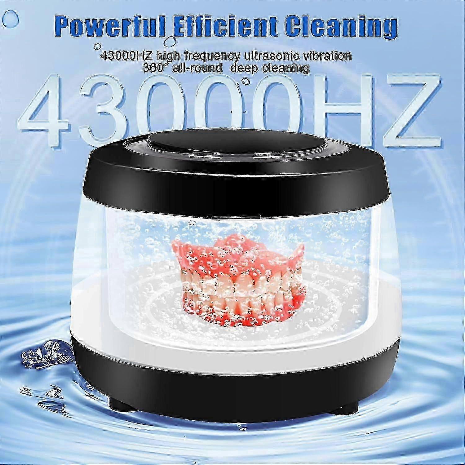 Ultrasonic Retainer Cleaner for Dentures, 43kHz/180ml Professional ...