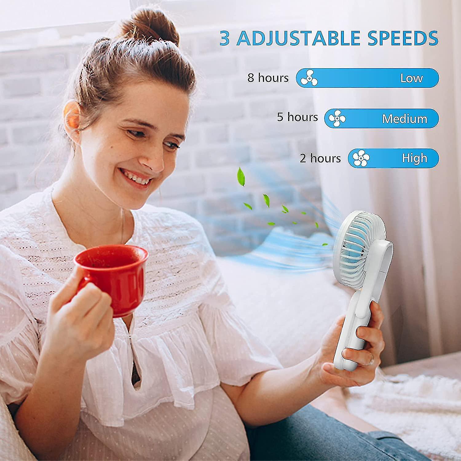 Portable Handheld Fan,personal Fan,battery Operated Hand Fan,3 Speeds ...