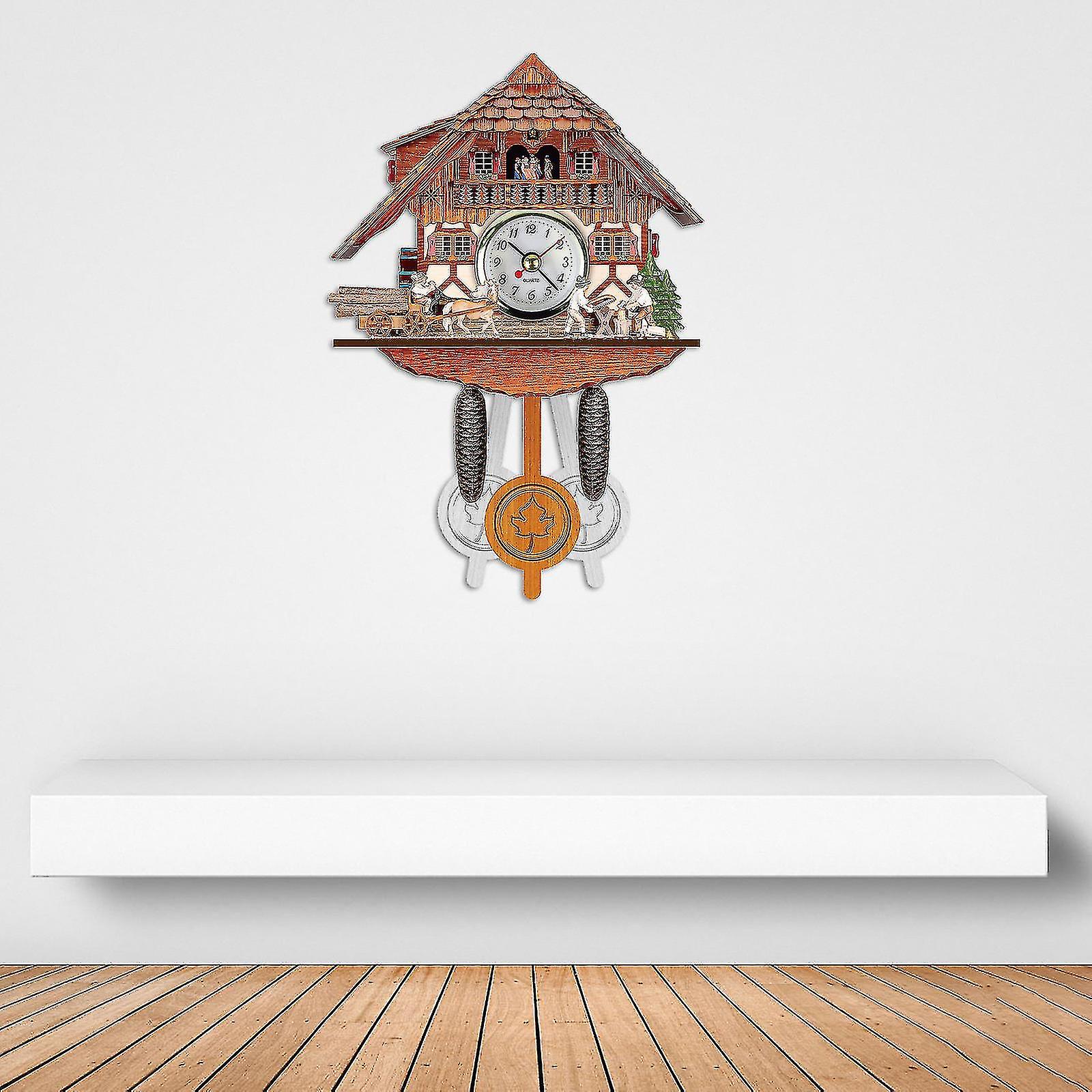 Cuckoo Cuckoo Wall Clock Chime Alarm Clock Retro Clock Wooden Living ...
