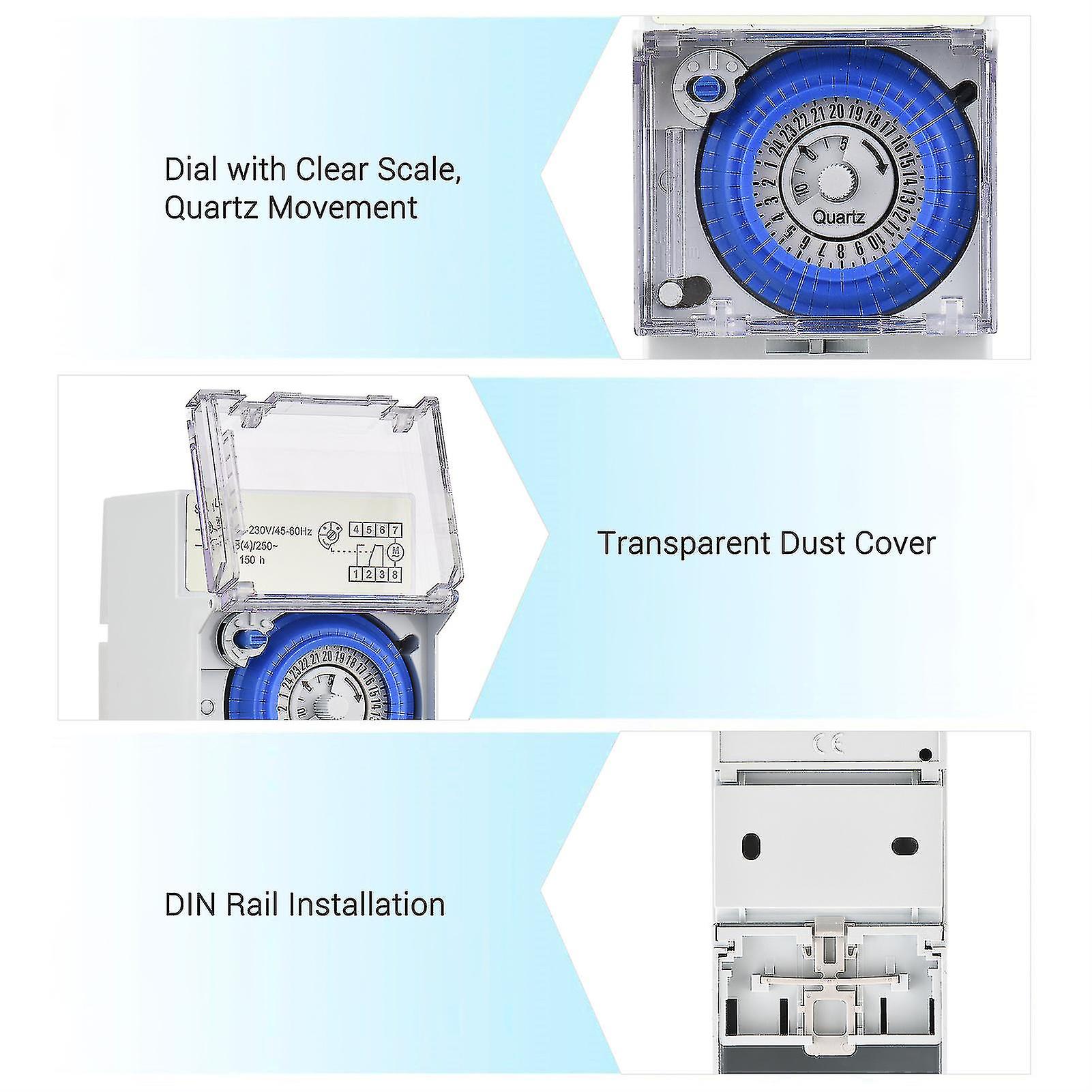 Mechanical 24 Hours Timer Switch Ac 220-240v 15 Minutes Interval 96 ...