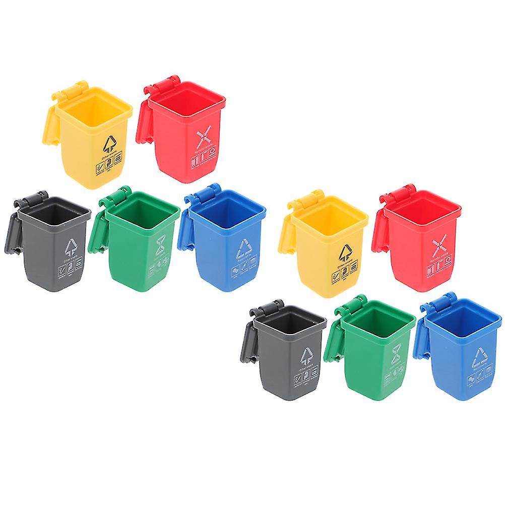 10 Pcs Trashcans Car Trash Truck Toy Role Pretend Playset Toy Tiny ...