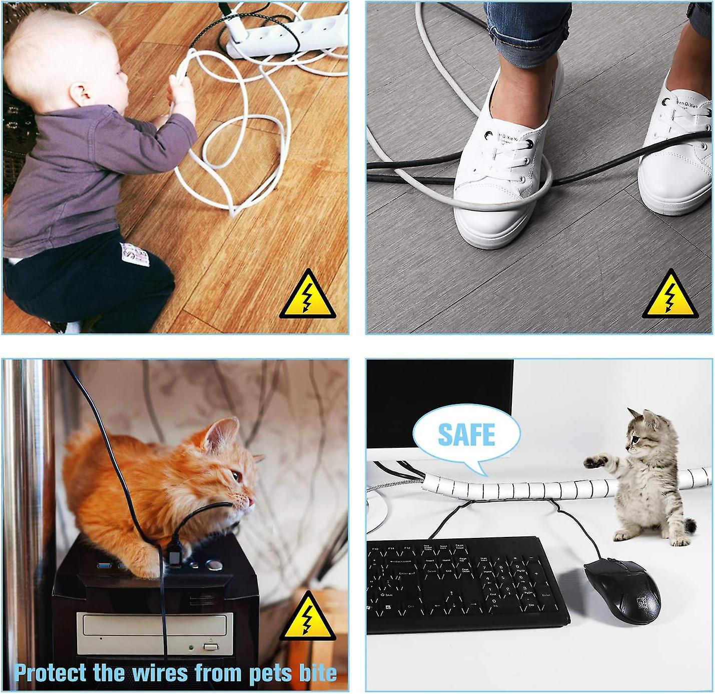 Cable Cover, 10m Flexible Electrical Cable Management Sheath For ...