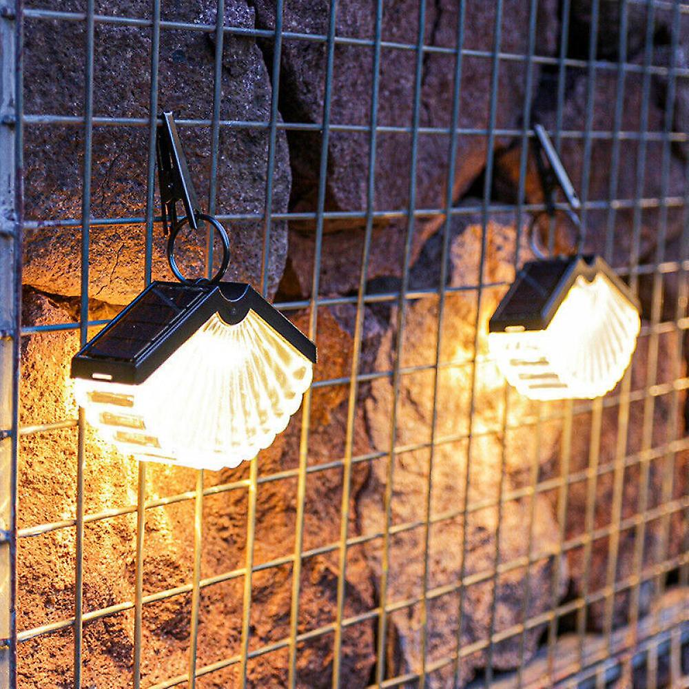 Solar Led Fan Shape Hanging Wall Lamp Outdoor Garden Fence Deck Path ...