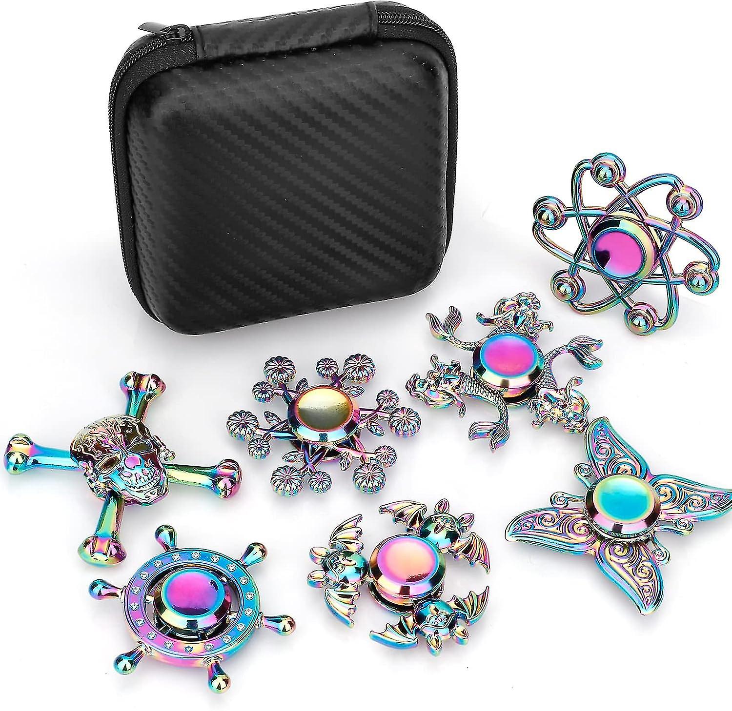 Rainbow Fidget Spinners Adult For Kids, Fidget Metal, 7-pack Finger ...