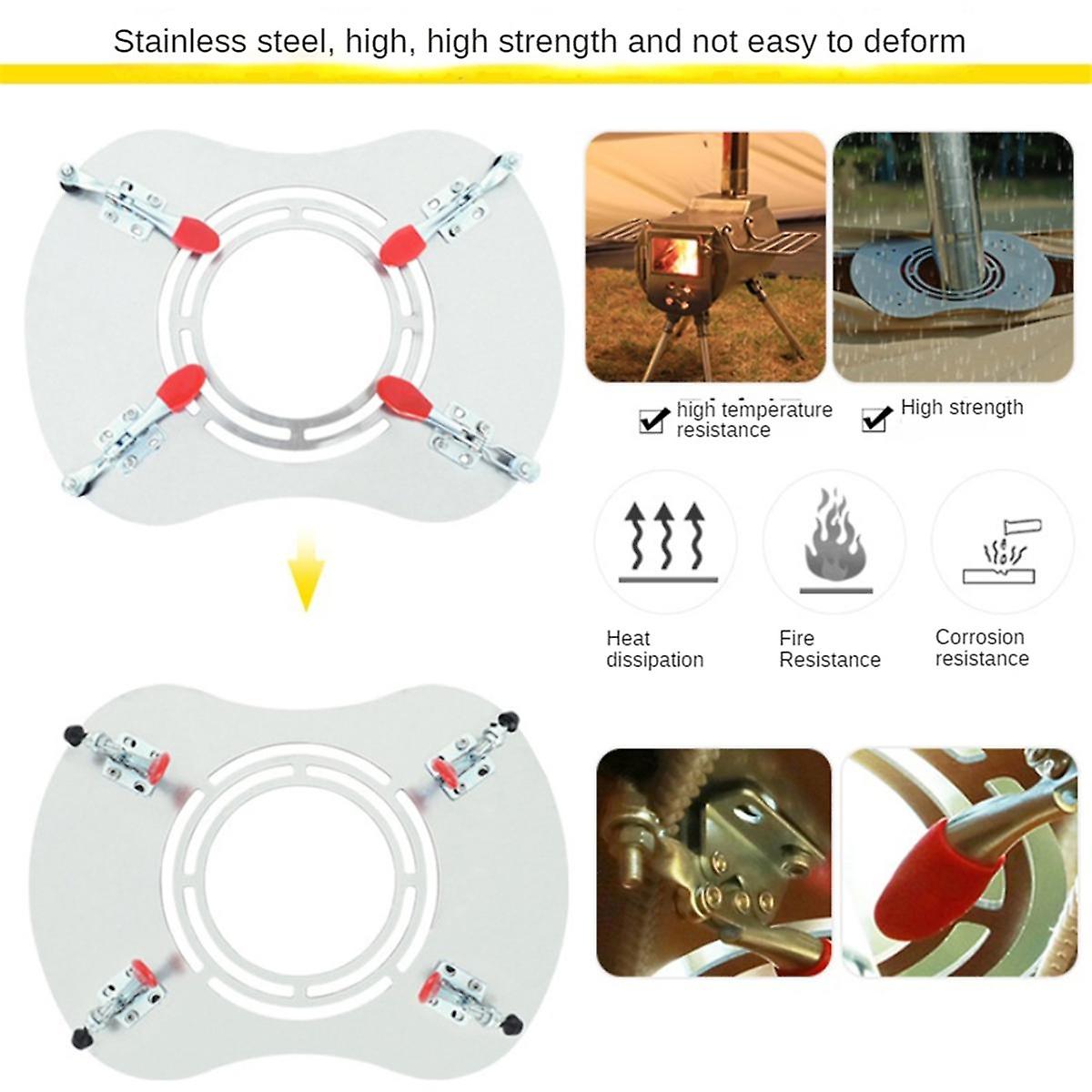 Tent Stove Jack Camping Firewood Stove Pipe Insulation Flame Protection ...