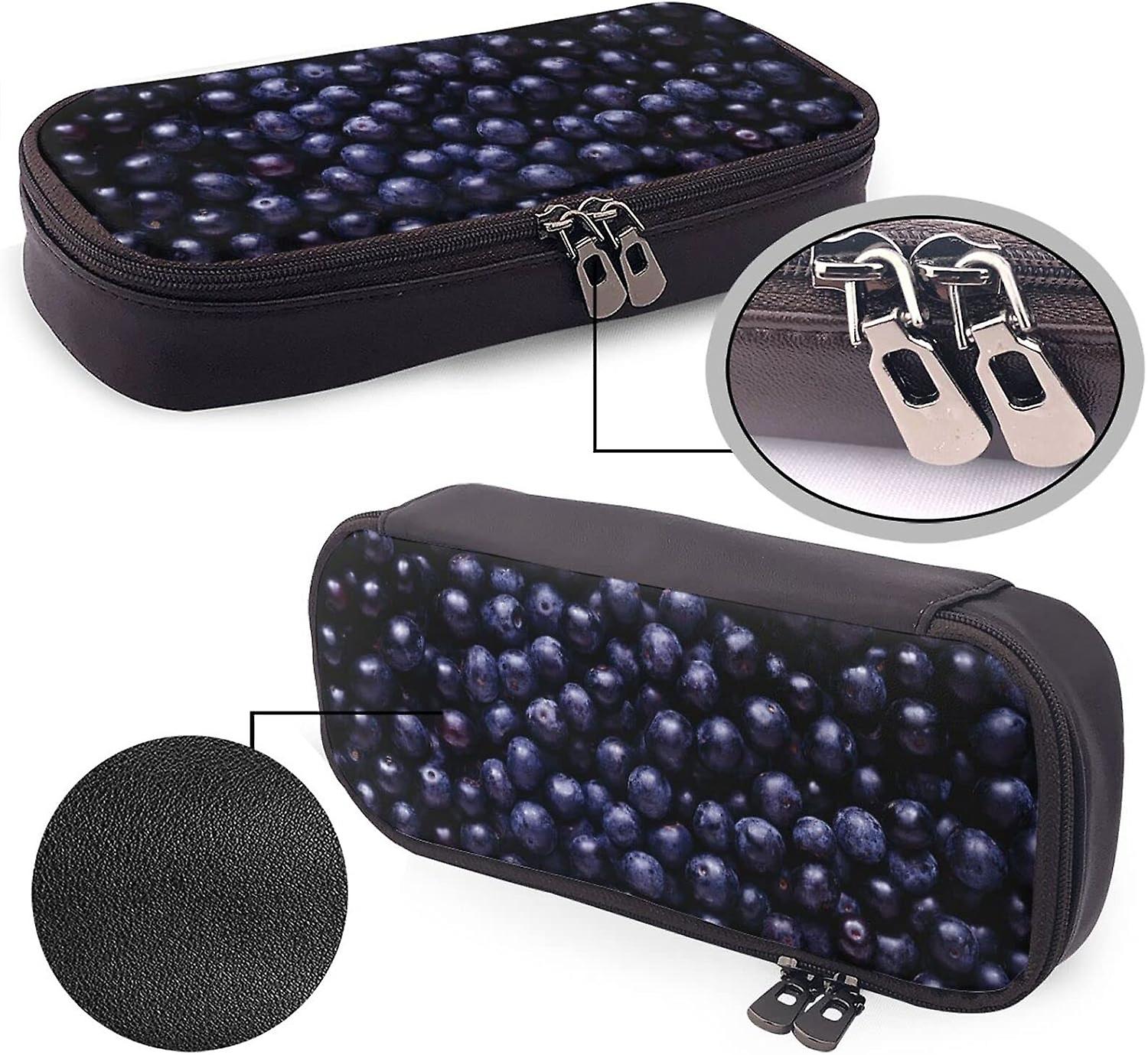 Leather Pencil Case Berries Fruit Blueberries Food Pencil Case Funny ...