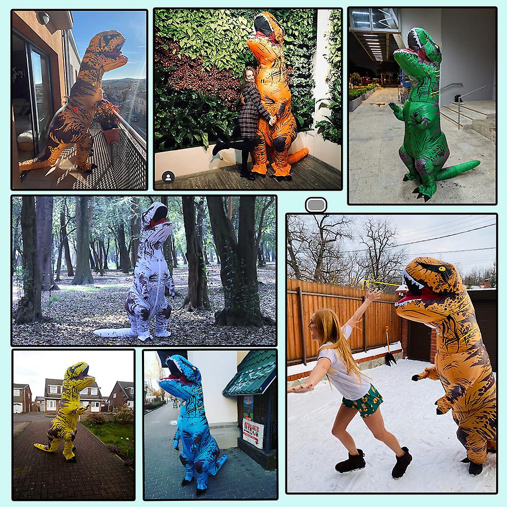 Adult Kids T-Rex Inflatable Dinosaur Costumes Suit Dress Anime Party ...