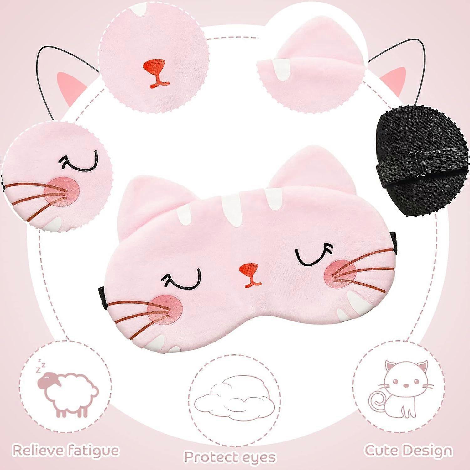 Cute Eye Mask for Sleeping 3 Pieces Cartoon Cat Dog Face Eye Cover ...