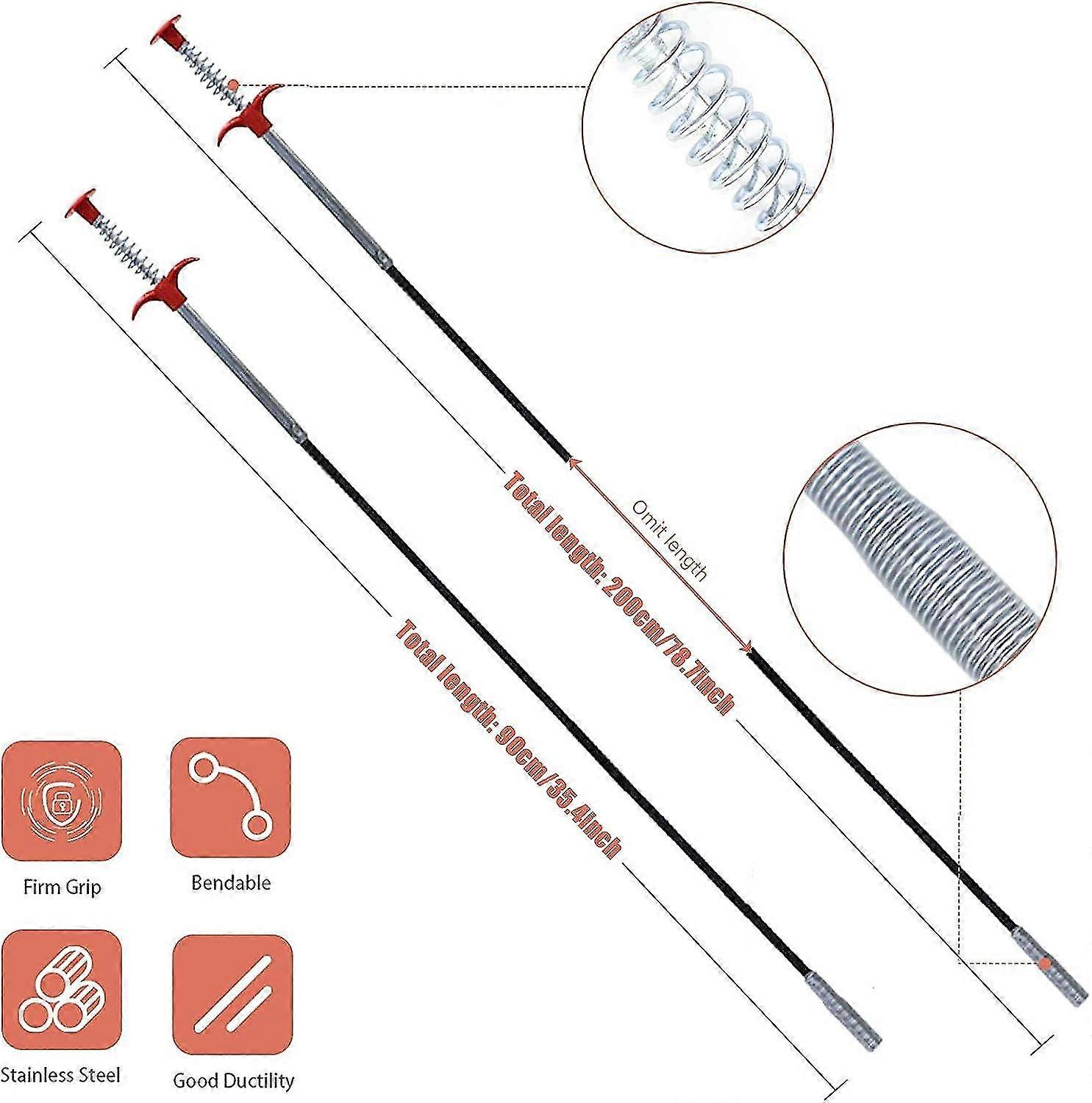 Set of 2 flexible claw pliers for working in narrow rooms (90 cm / 200 ...