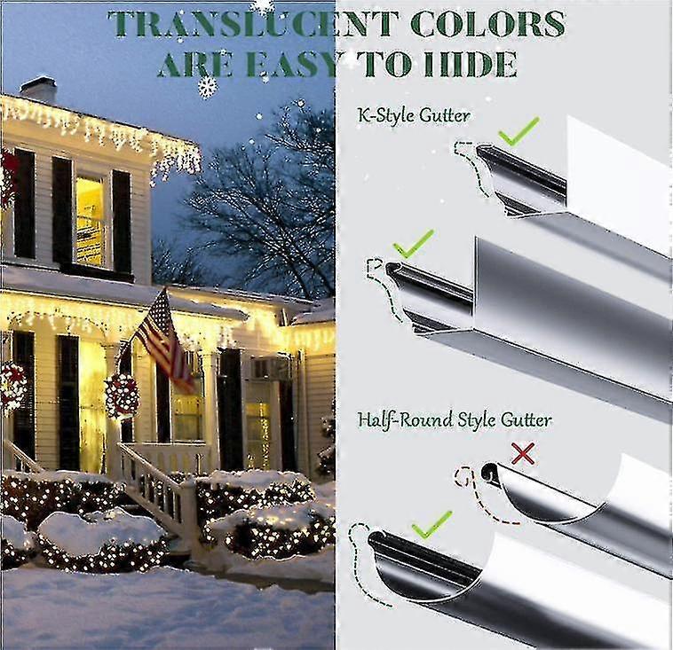 100pcs Christmas Light Clips Outdoor Hang Gutter Hooks Christmas ...