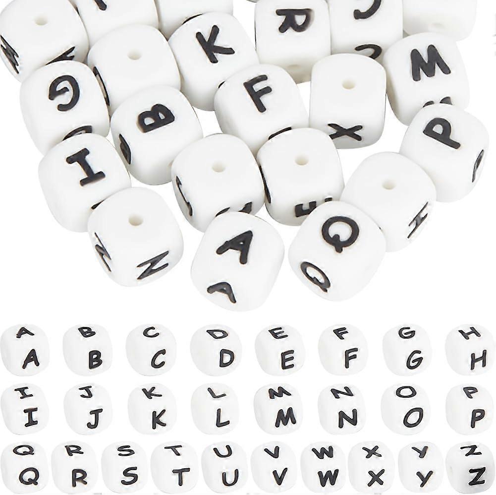 1 Box 52Pcs 12x12mm Letters Bead Bulk Silicone Letter Beads Capital ...