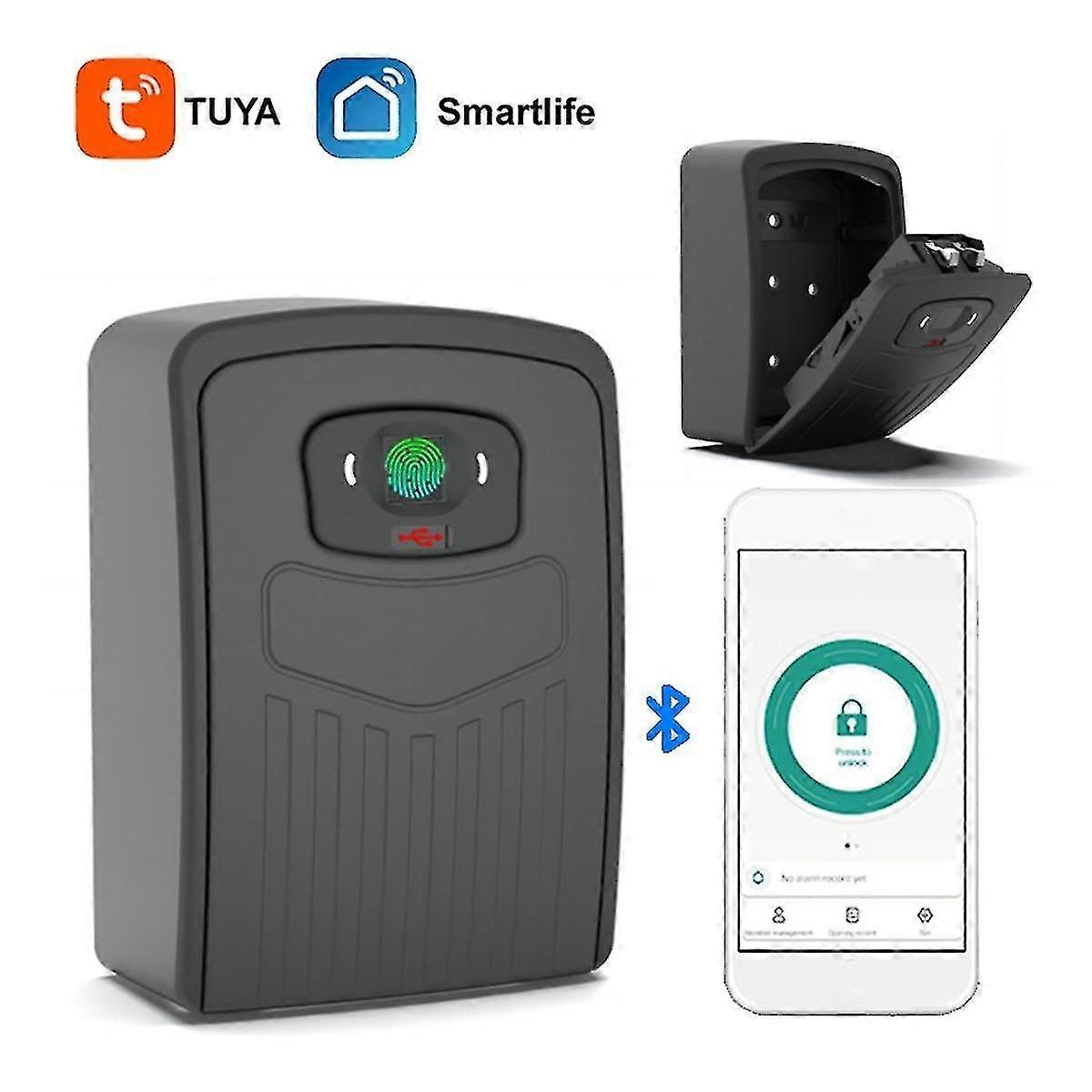Tuya Smart Key Box Bluetooth Storage Lock Box Smart Life App Wall Mount ...
