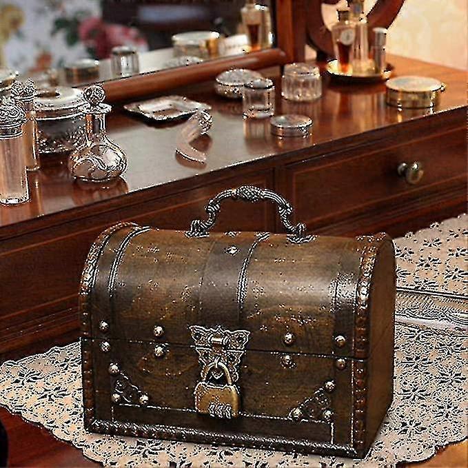 Wooden Treasure Chest Storage | Fruugo UK