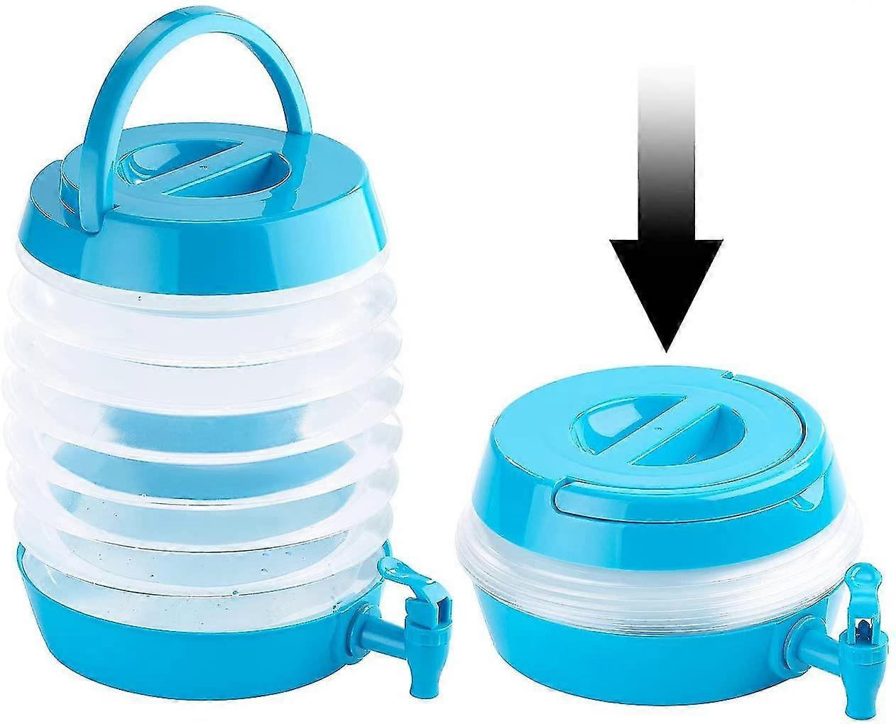 Water Dispenser: Foldable Canister, Spout, Stand, 5.5 Litres, Blue ...