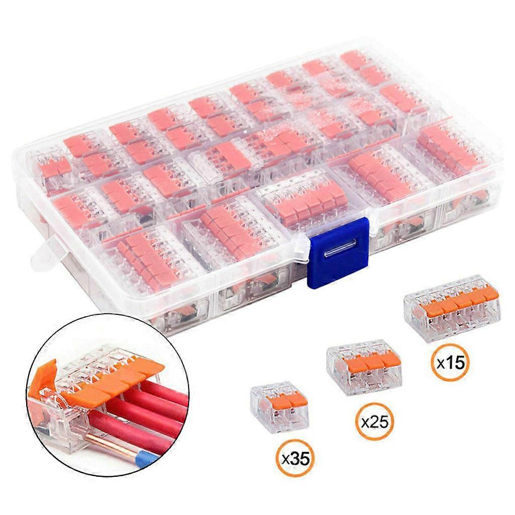 75Pcs Lever Wire Connectors 2 Port 3 Port 5 Port Electric Cable Clamp ...