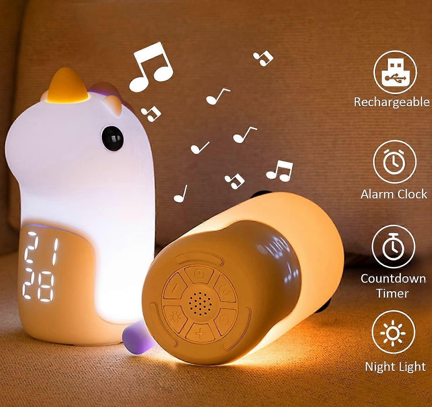 Children's Alarm Clock, Unicorn Rechargeable Illuminated Alarm Clock ...