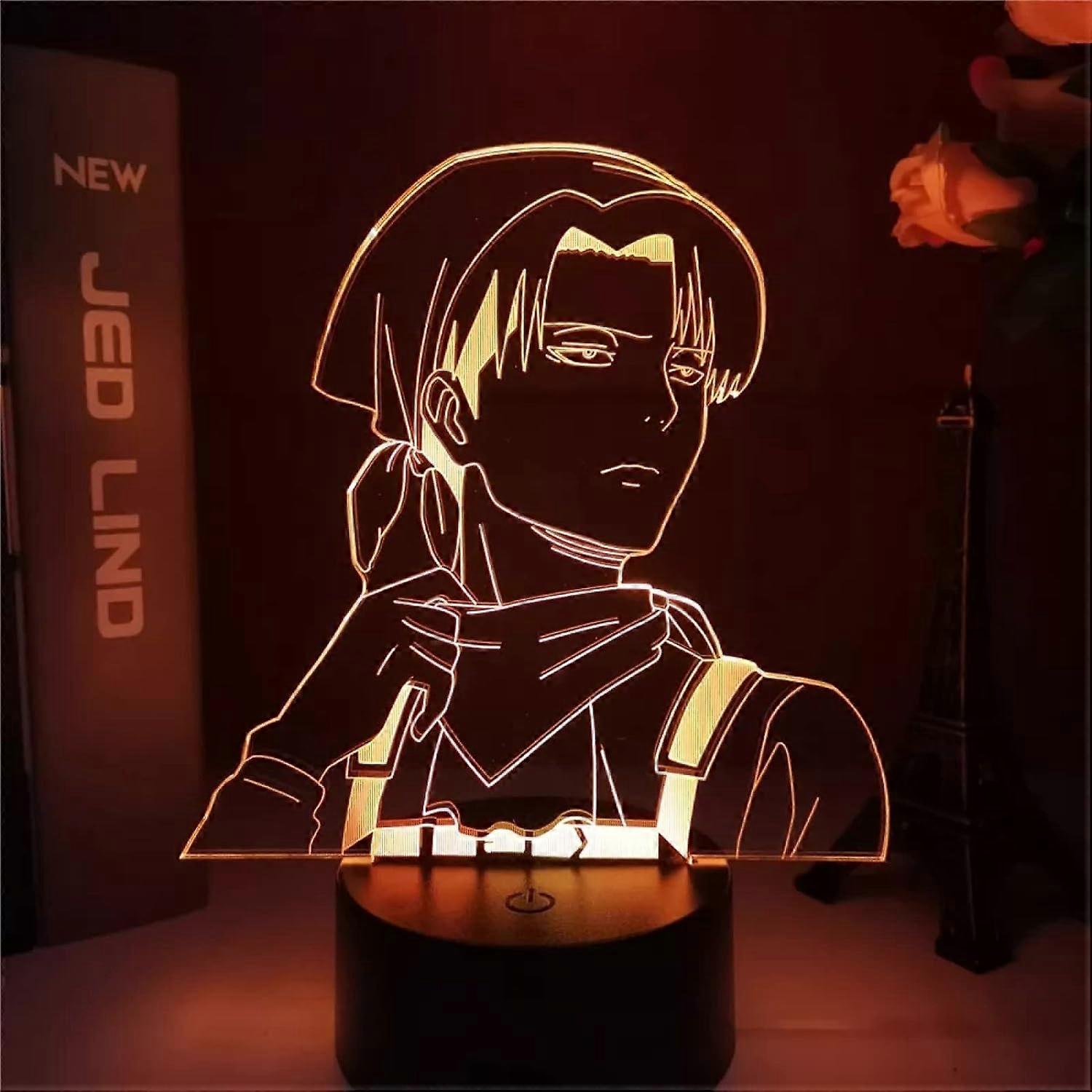 Levi Ackerman Acrylic 3D Lamp for Home Room Decor Light Child Gift Levi ...