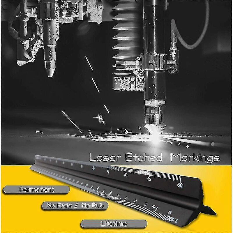 Aluminum Triangular Architect Ruler, Metric 1:20, 1:25, 1:50, 1:75, 1: ...