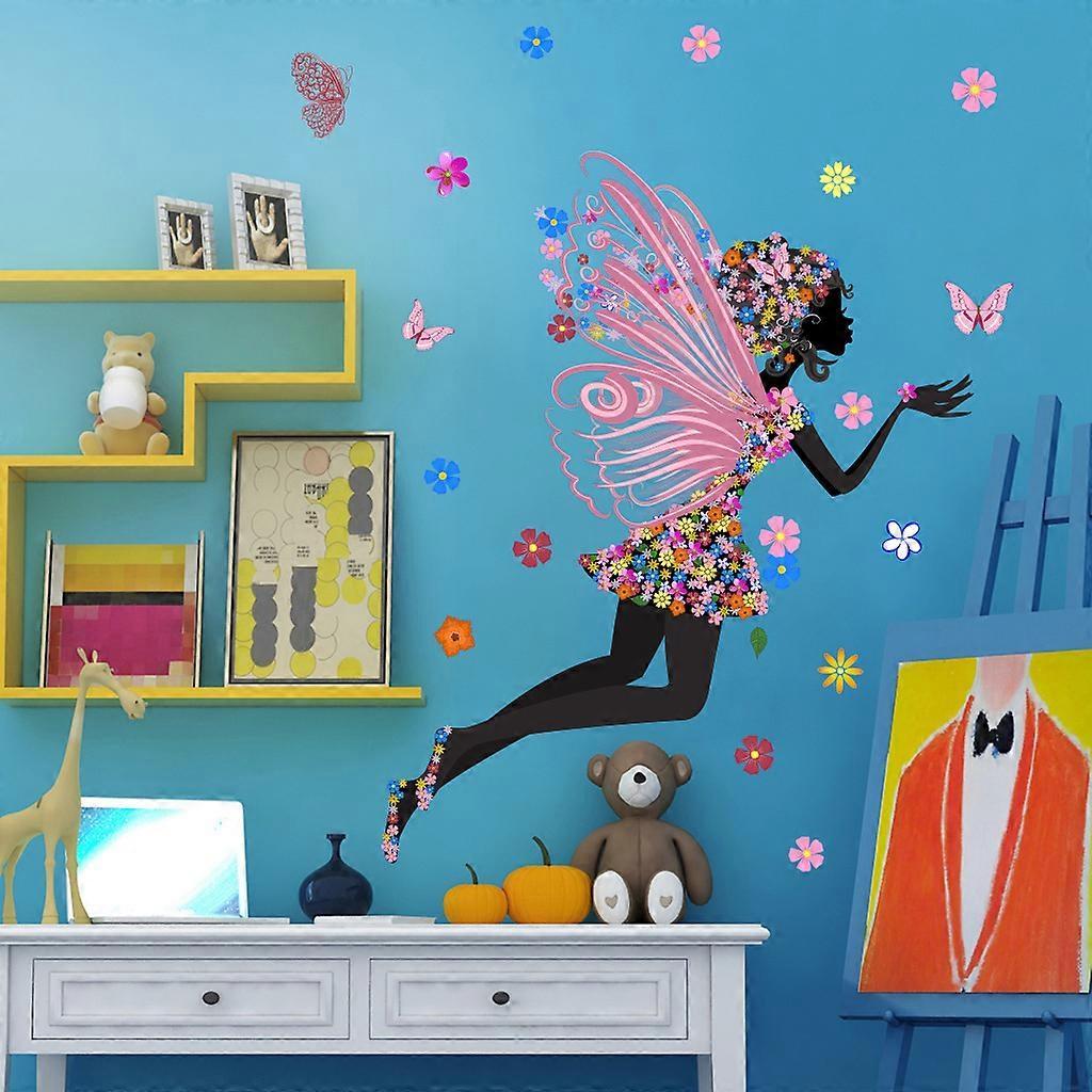 1PCS Cartoon Magic Colorful Butterfly Fairy Girl with Wings Removable ...