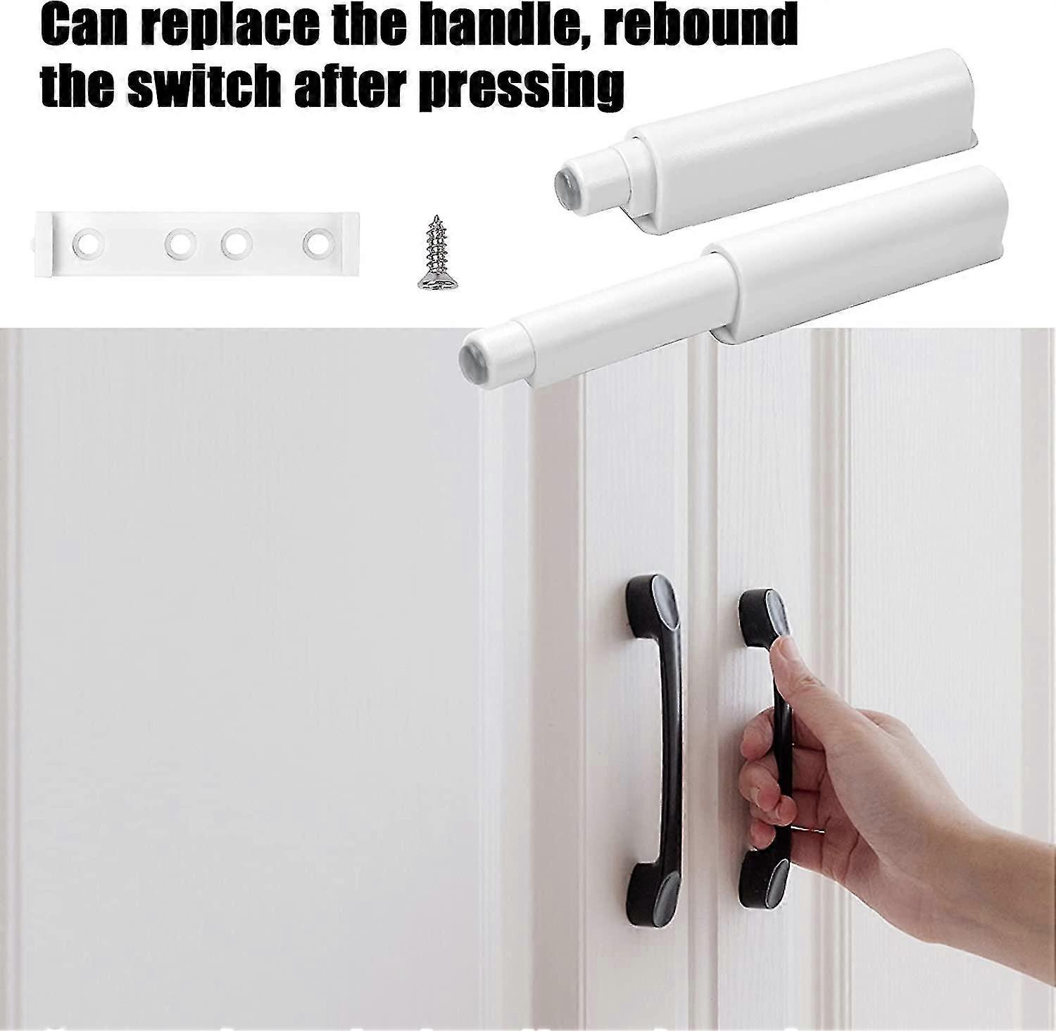 Push to Open Magnetic Cabinet Door, 2 pcs Open and Close Magnetic Door ...