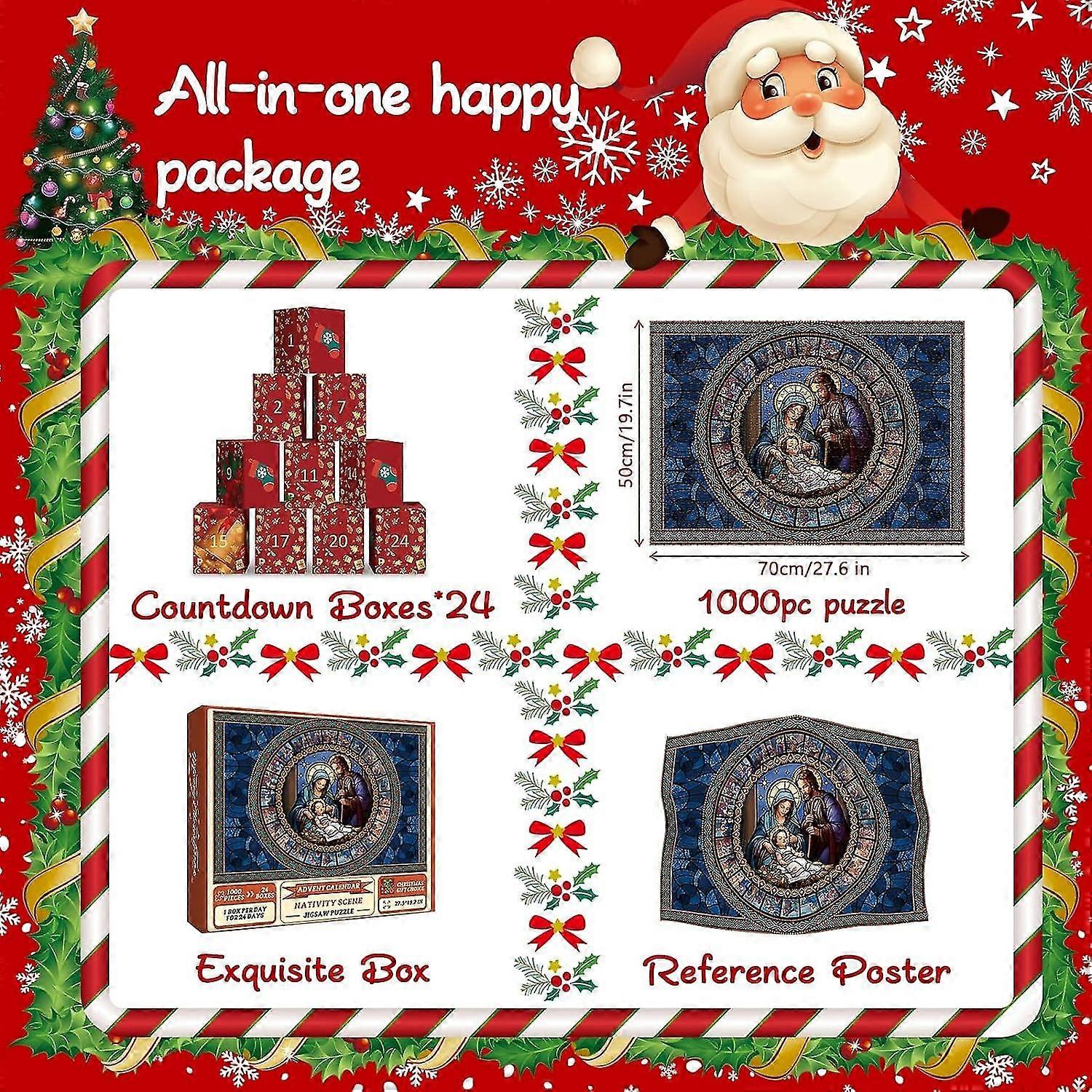 Jigsaw Puzzle Advent Calendar Nativity Puzzles For Adults 1000 Pieces ...
