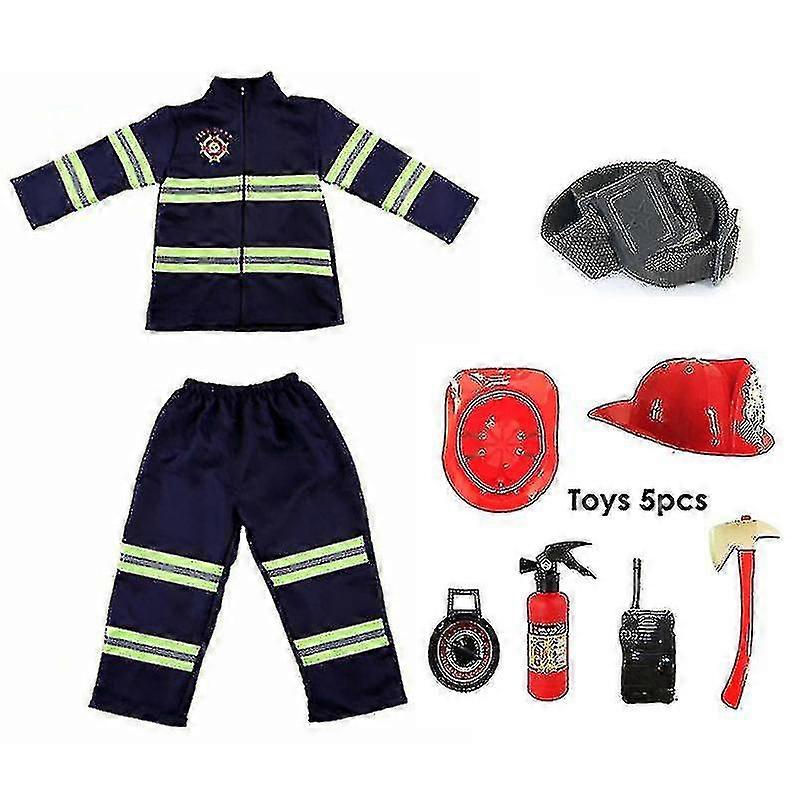 Halloween Firefighter Cosplay Costume For Kids Boys Girls Carnival ...
