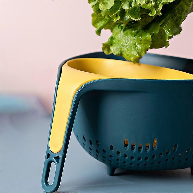 Multifunctional Draining Basket Plastic Portable Double Layer Vegetable ...