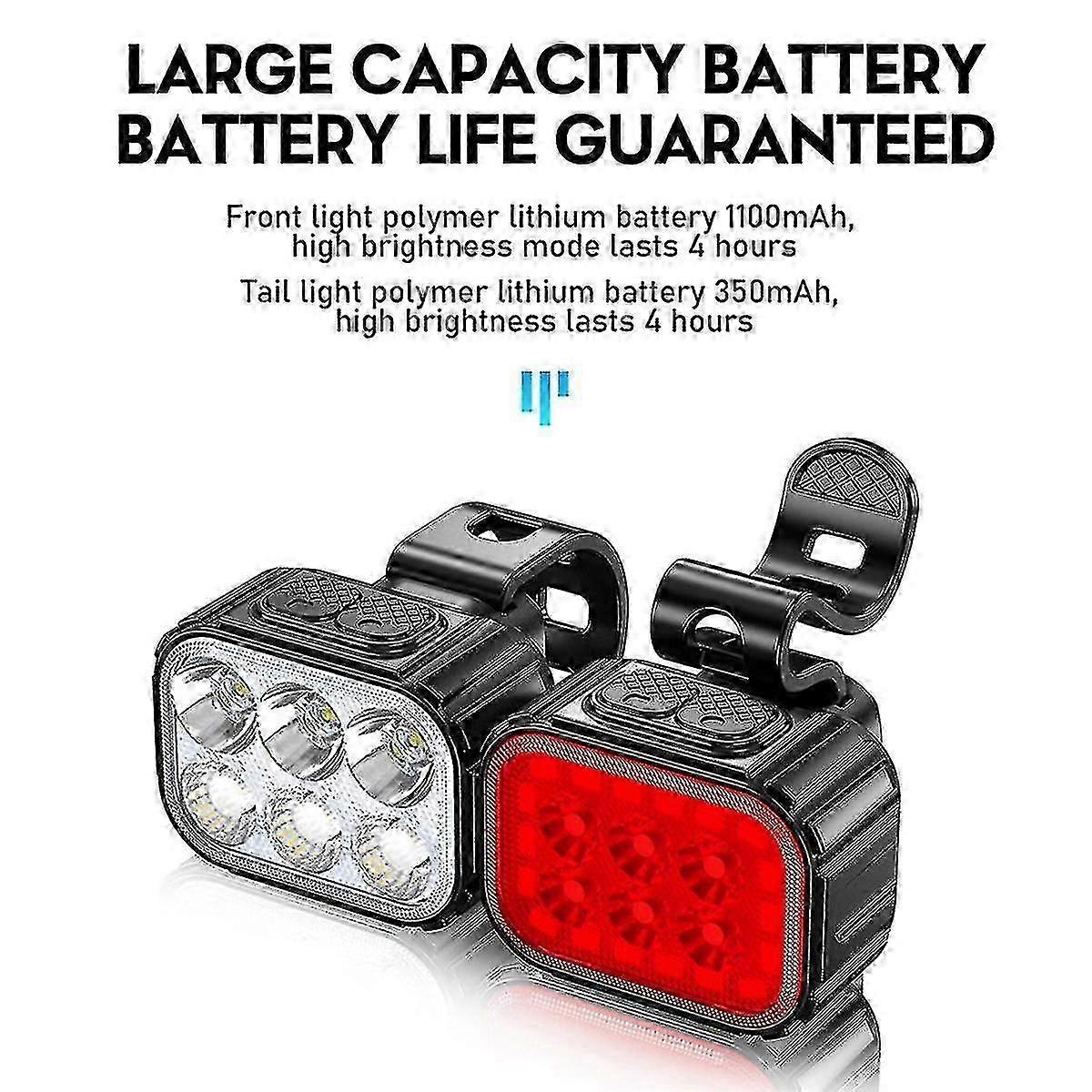 2X Bike Light Set Super Bright,Bike USB Rechargeable LED Light,Bike ...