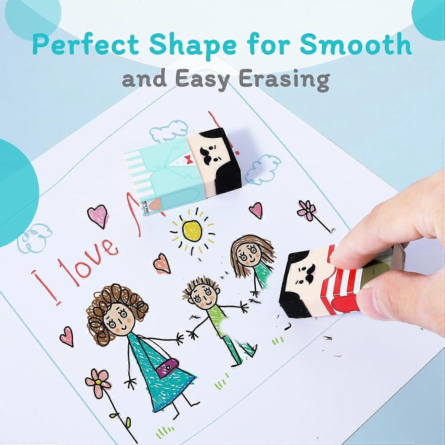 4Pcs Cute Bald Man Erasers, Fun Hairy to Hairless Bald Uncle Desk ...