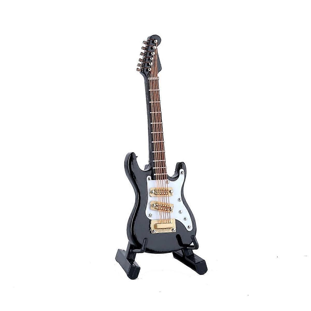 Wooden Miniature Electric Guitar with Stand and Case Mini Musical ...