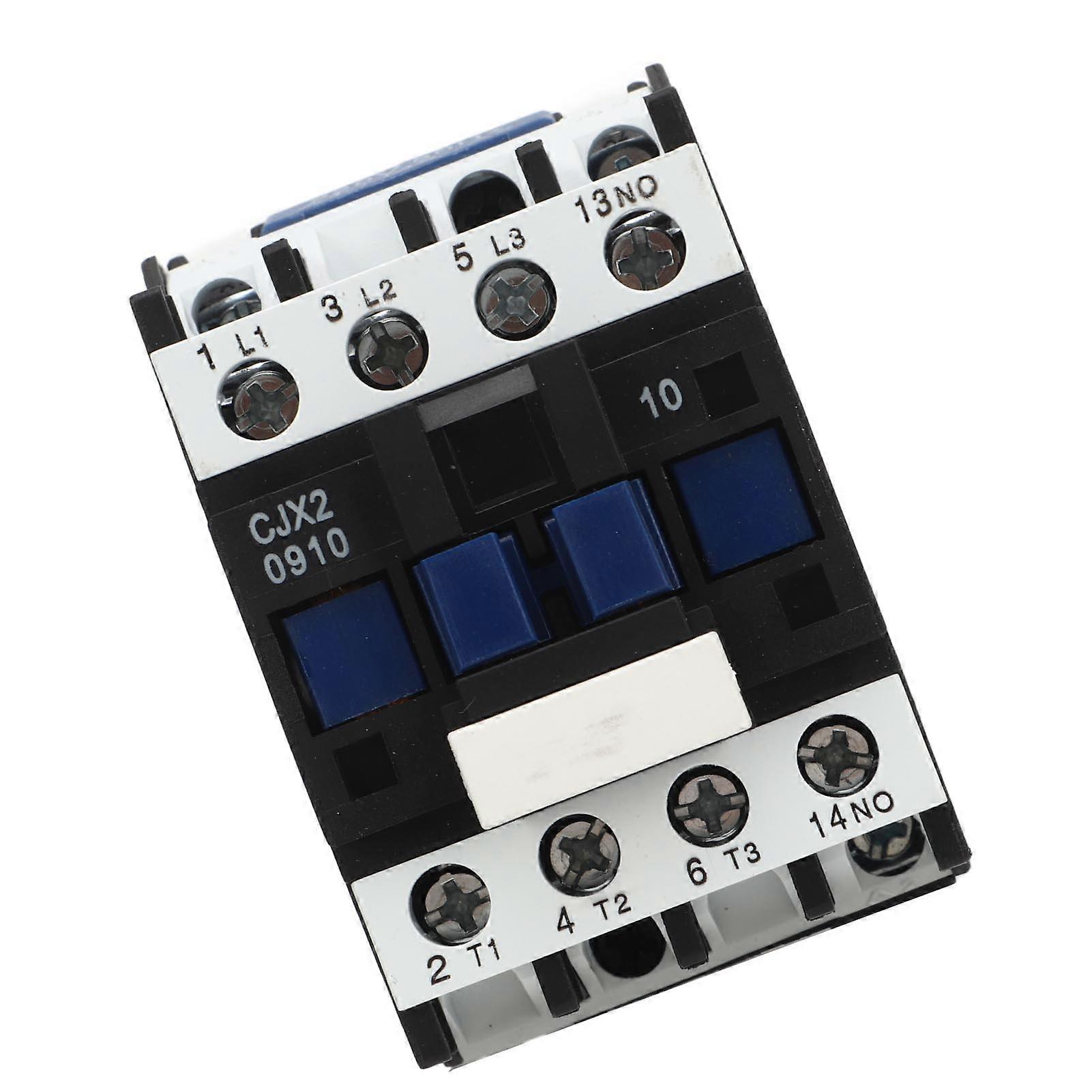 CJX2 0910 Electric Power Contactor 3 Phase Silver Contact with Din Rail Mounting Base for Motor ...