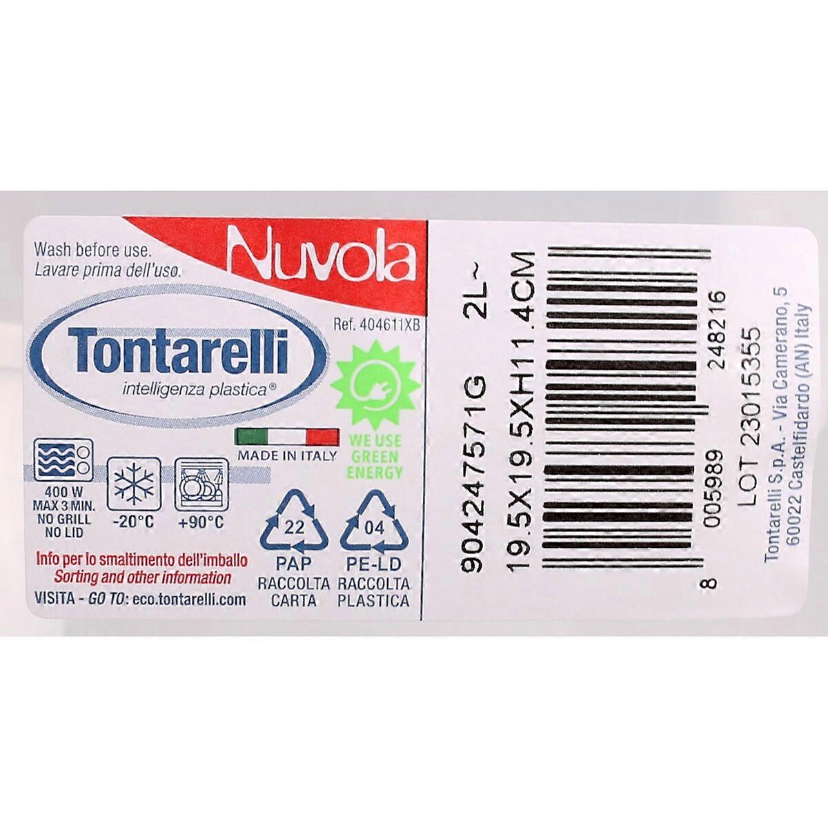 Set of lunch boxes Tontarelli Nuvola 2 L Blue Squared 2 Pieces (12 ...