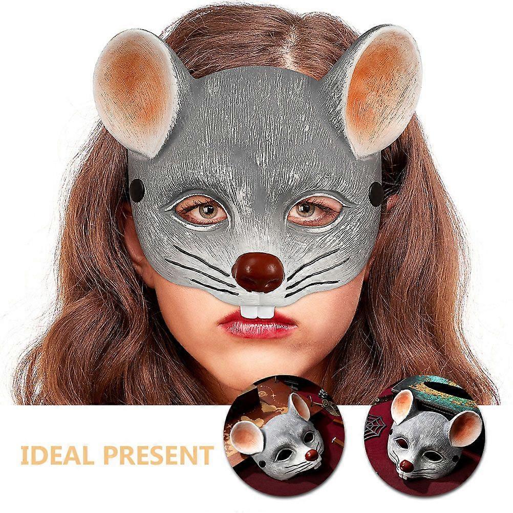2pcs 3D PU Foam Rat Mask Realistic Mouse Costume Animal Half Face Mask ...