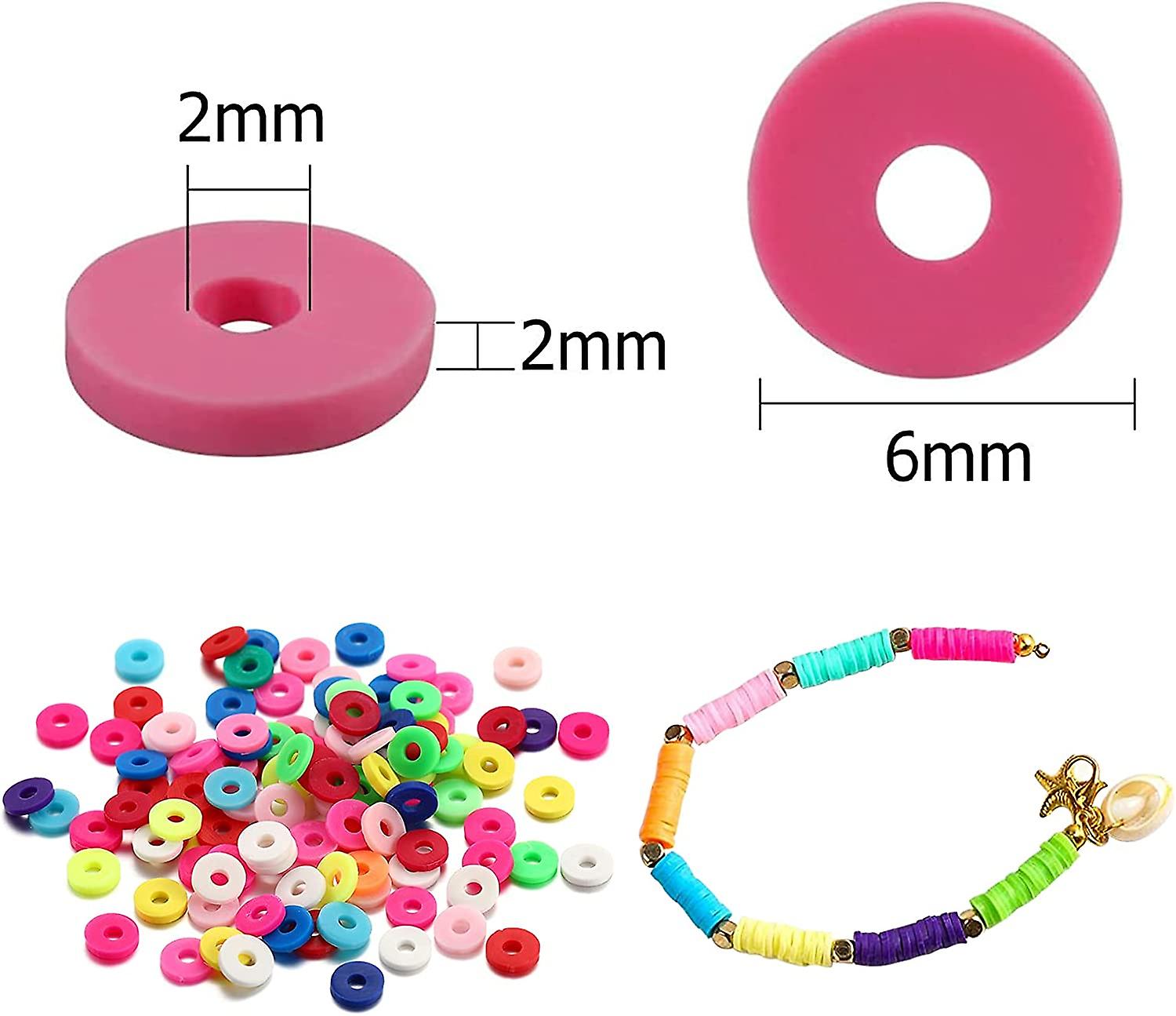 Clay Bead Craft Kit Flat Beads with Alphabet Beads Bracelet Necklace ...