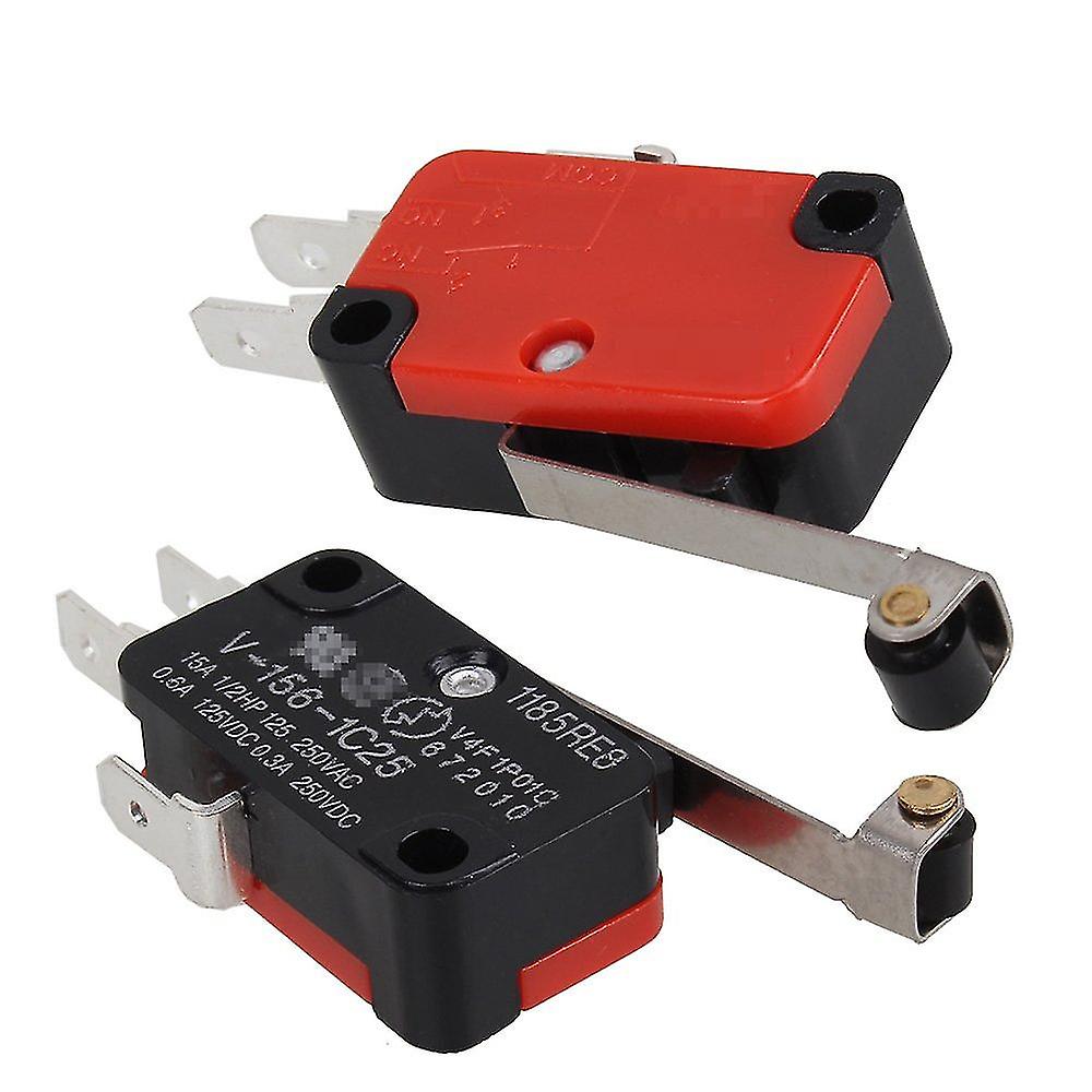 Micro Limit Switch V-156-1c25 Long Roll Hinge Lever Arm Momentary Spdt Snap Action Lot Pack Of 5 ...