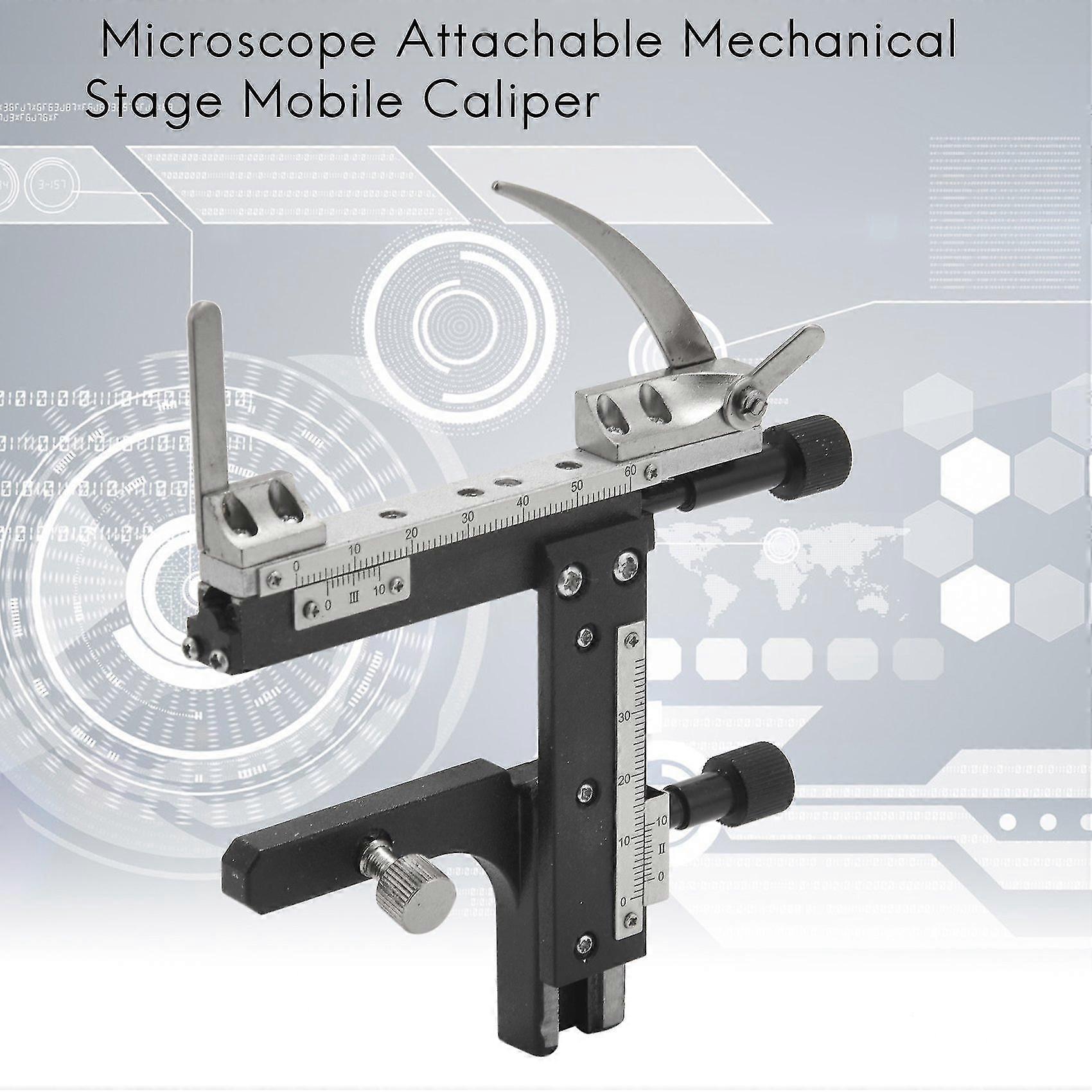 Microscope Attachable Mechanical Stage X-Y Moveable Caliper Vernier ...