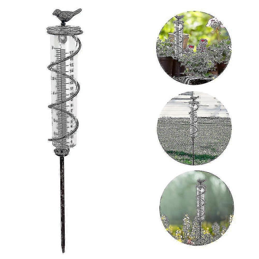 Spiral Rain Gauge Garden Glass Rain Water Meter Measuring Device ...