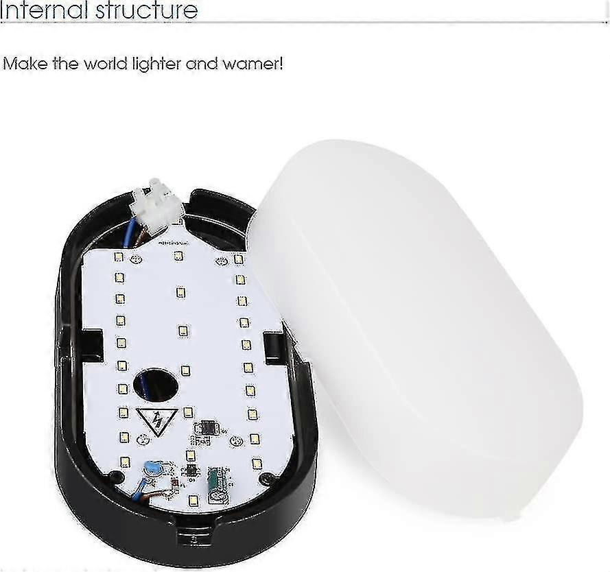 Elliptical 20w Led Wall Lamp Ceiling Light,6000k 2000lm Ip54,black ...