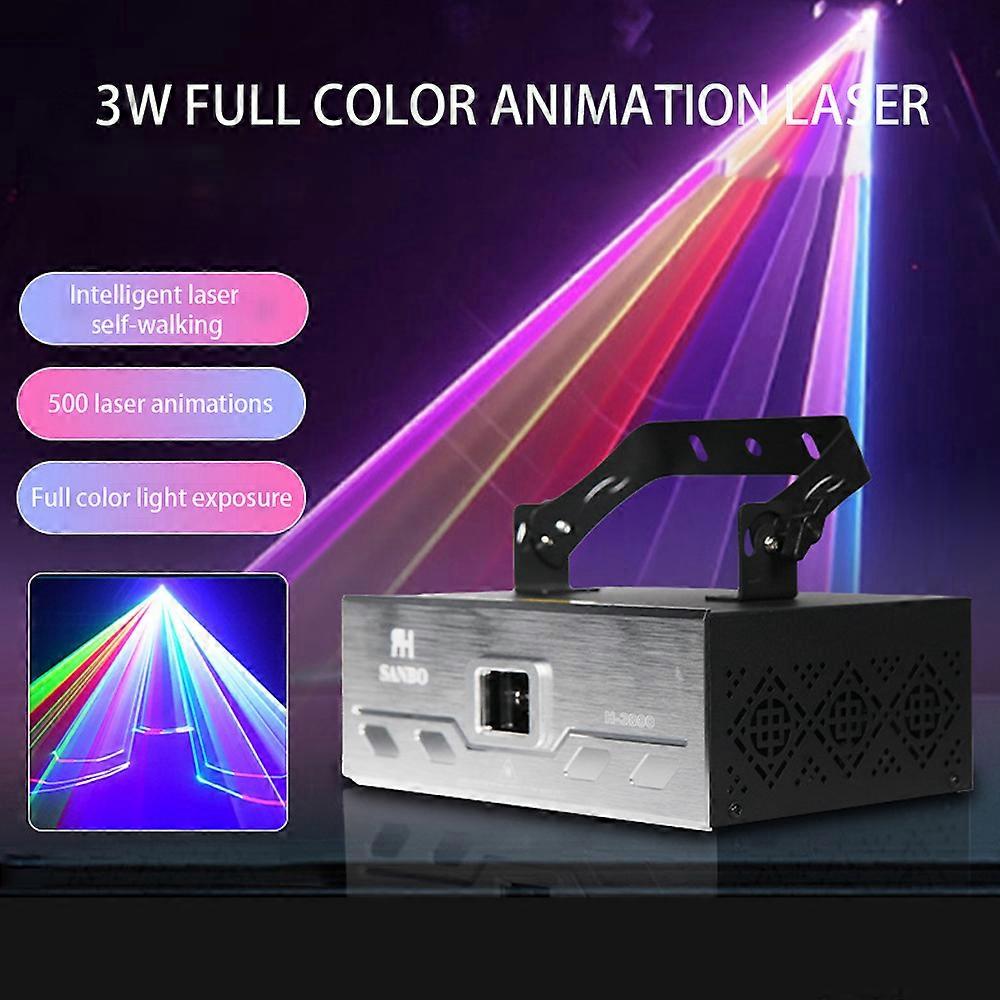 3W RGB Full-color Animation MovingHead Laser Projector DJ Light Stage ...