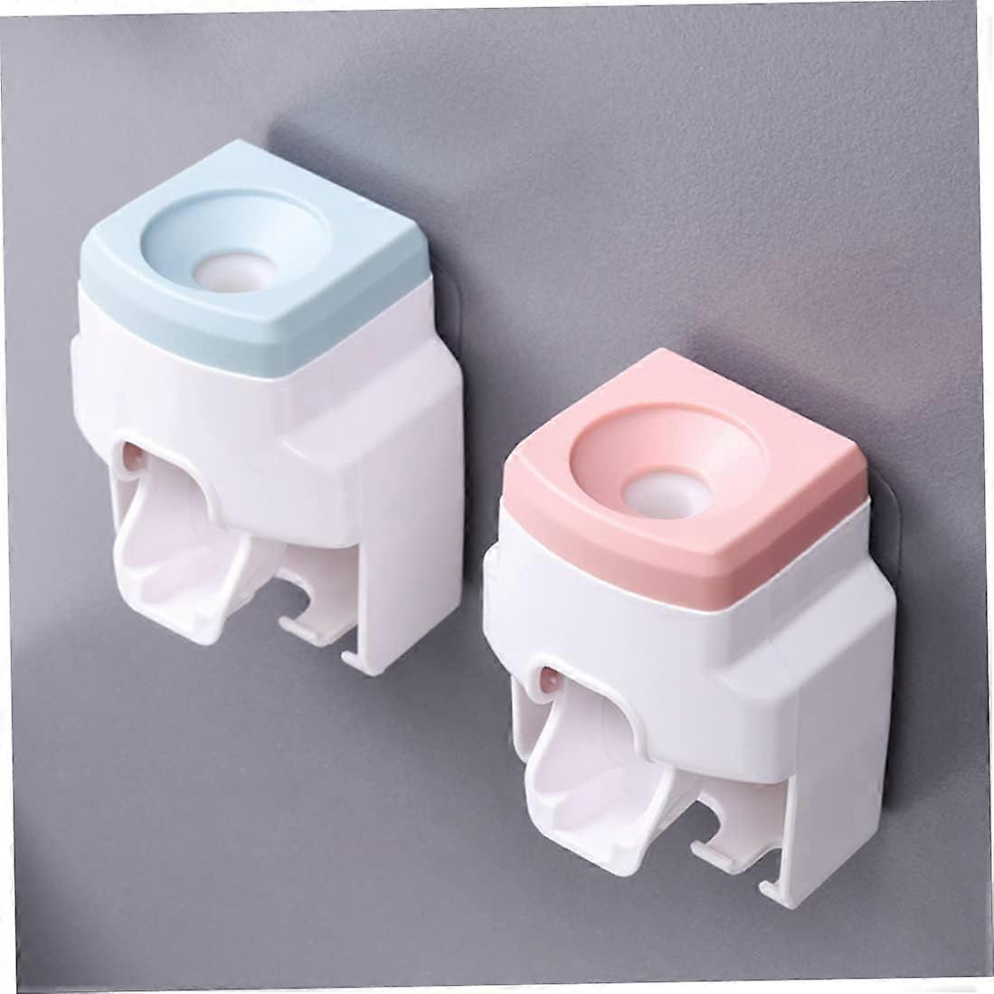 Toothpaste Dispenser Toothbrush Holder Automatic Squeezer Wall Mounted ...