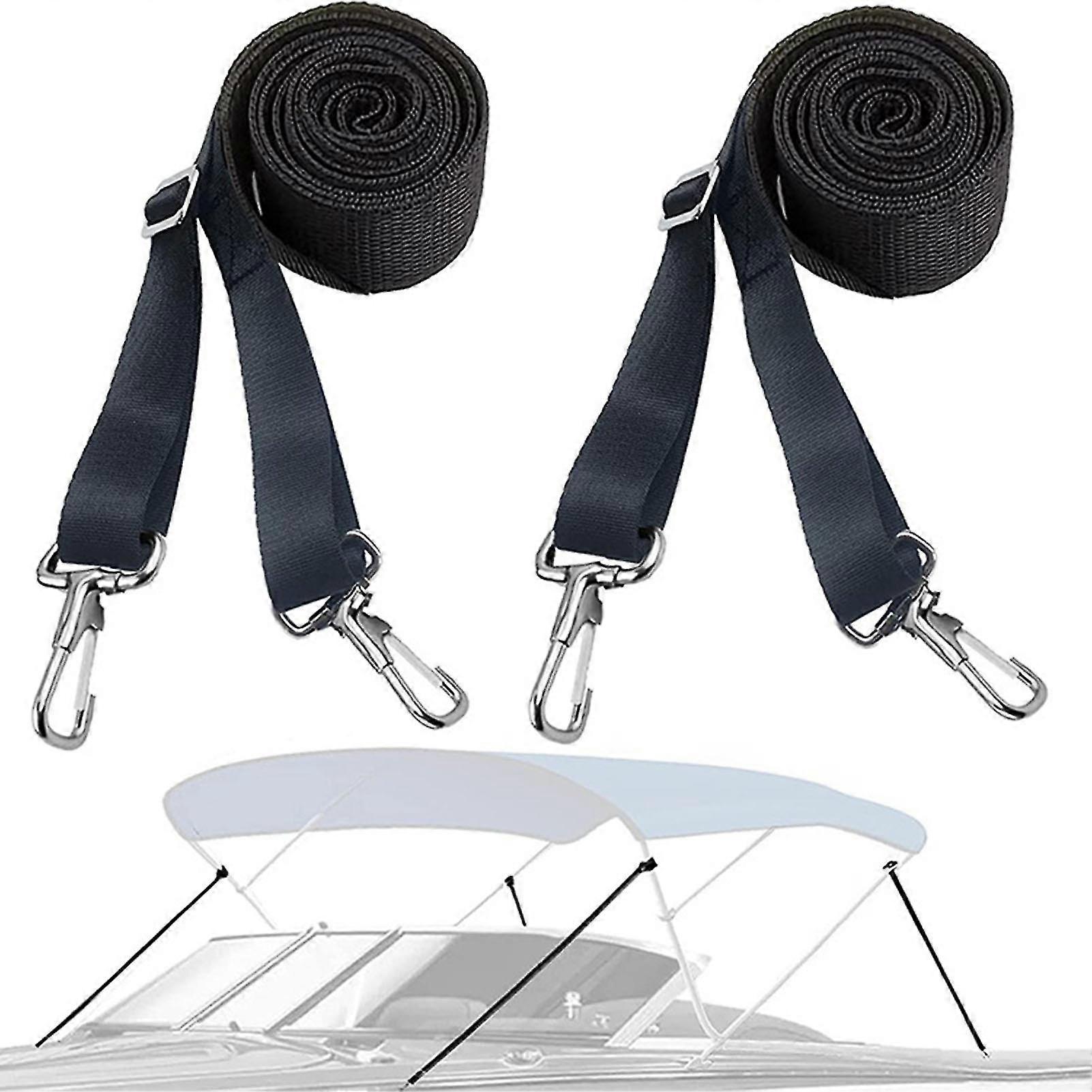 1 Pair Adjustable Bimini Top Straps Double End Snap Hook Boat Canopy ...