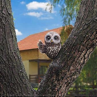 Garden Decor Tree Hugger Outdoor, Owl Yard Sculptures Statues Tree Face ...