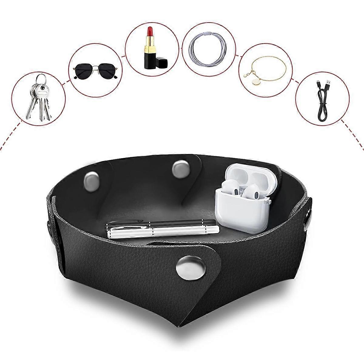 PU Leather Tray Jewelry Tray,Table Tray Bedside Nightstand Desk Tray ...