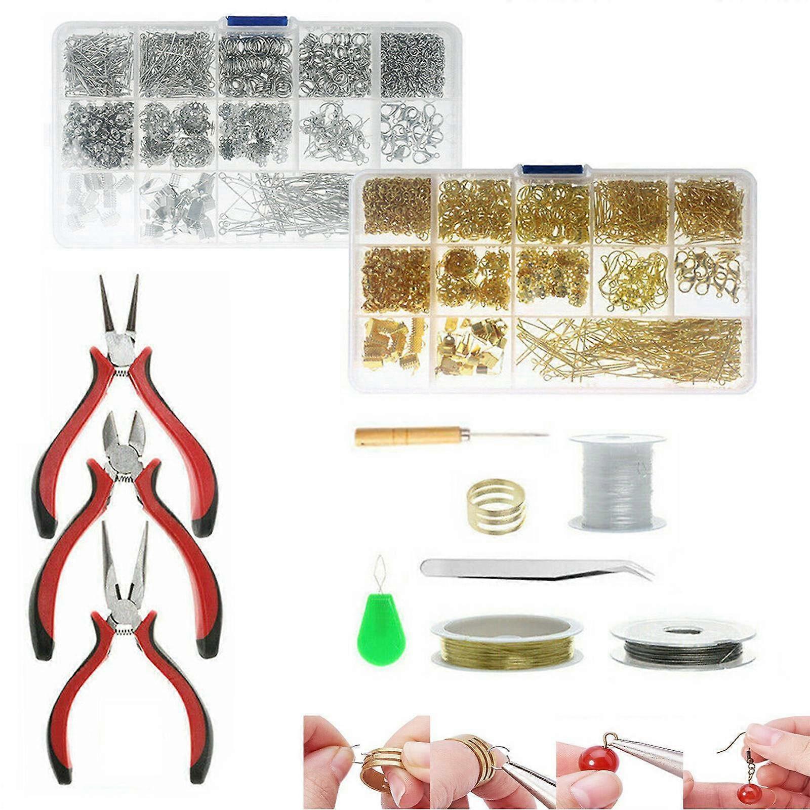 1010Pcs Jewelry Making Kits DIY Sterling Beading Repair Tools Craft ...