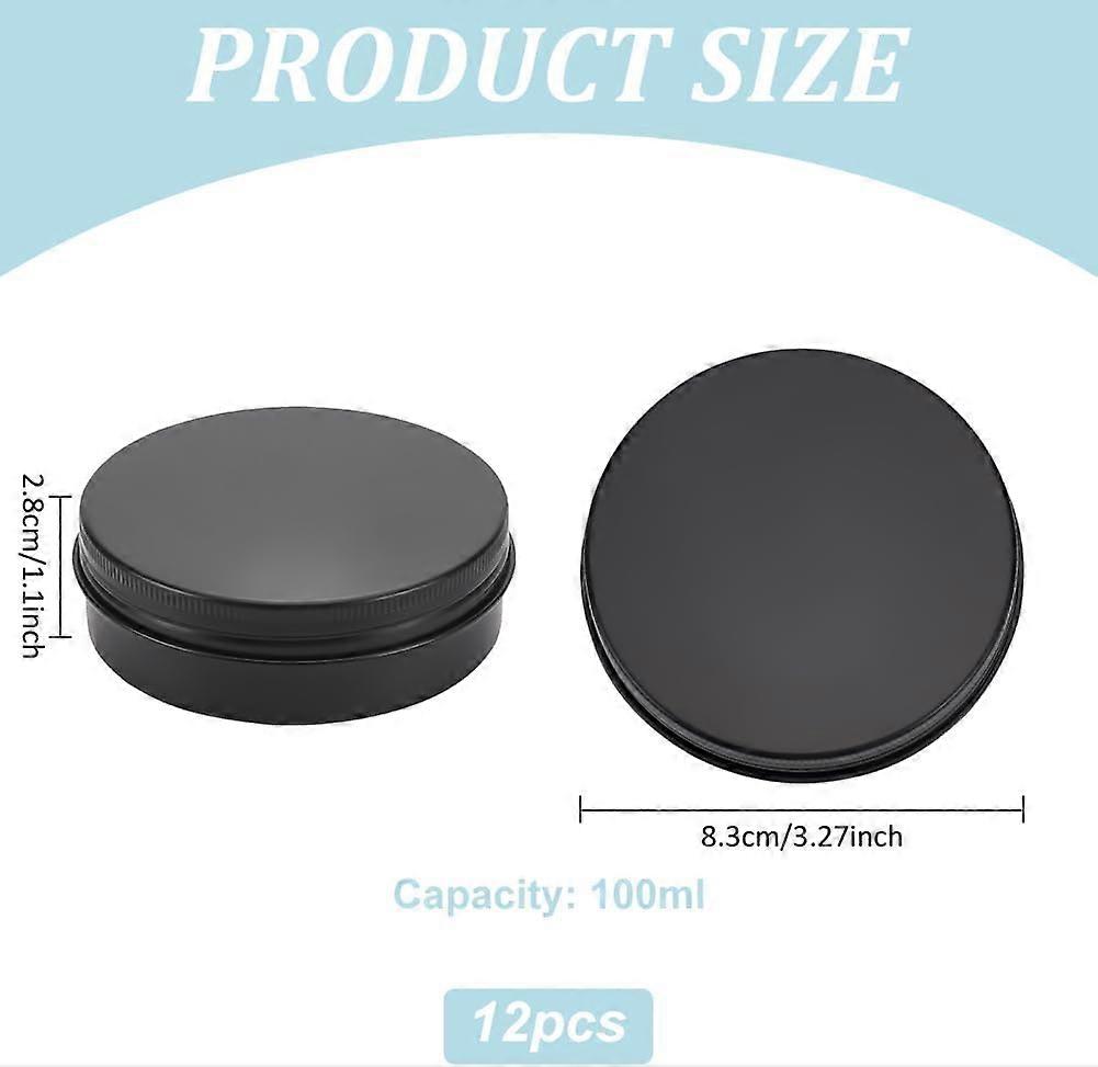 12 Pack 3.4 OZ Tin Cans Screw Top Round Aluminum Cans Screw Lid ...