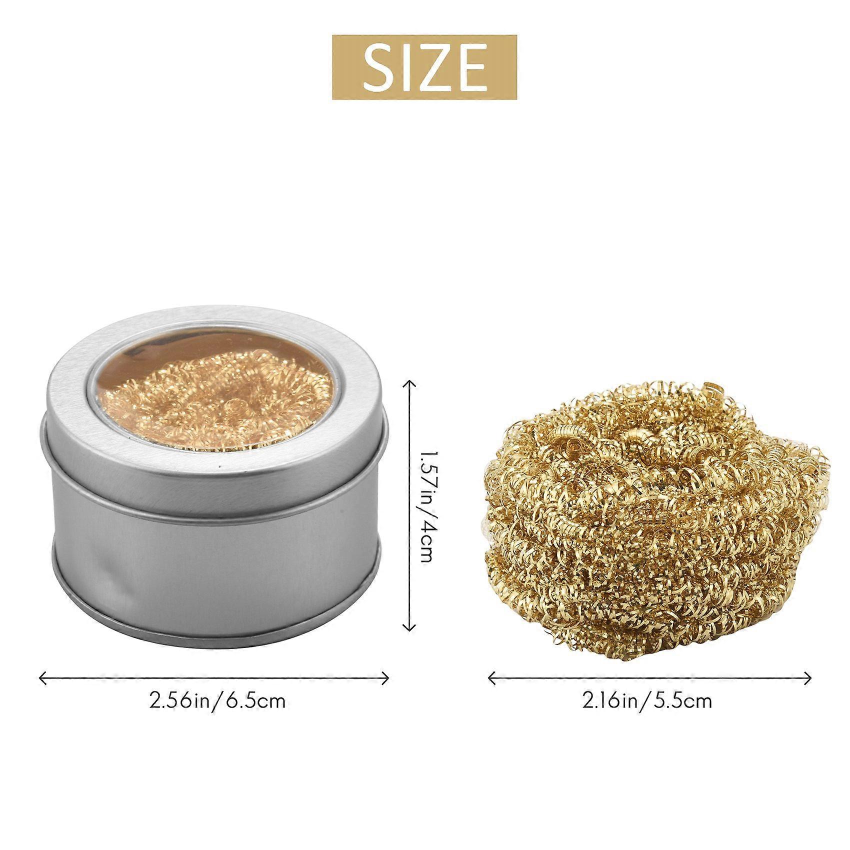 Soldering Iron Tip Cleaning Wire Scrubber Cleaner Ball w Metal Case ...