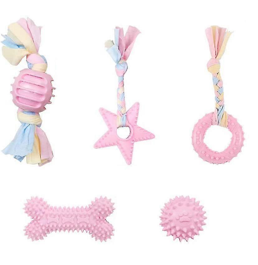 Dog Toy Rope With Ball, 5 Pcs Puppy Toys For Dogs Dental Care, Chew Dog ...