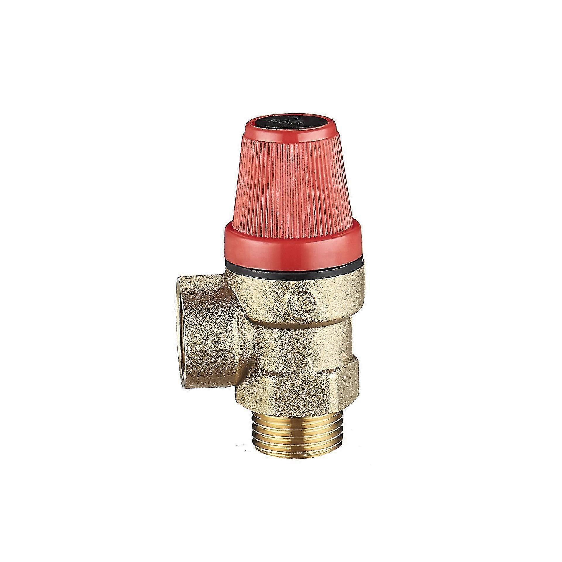 1/2" Male Pressure Relief Valves - Water/Oil/Gas (6 Bar) Brass Safety ...