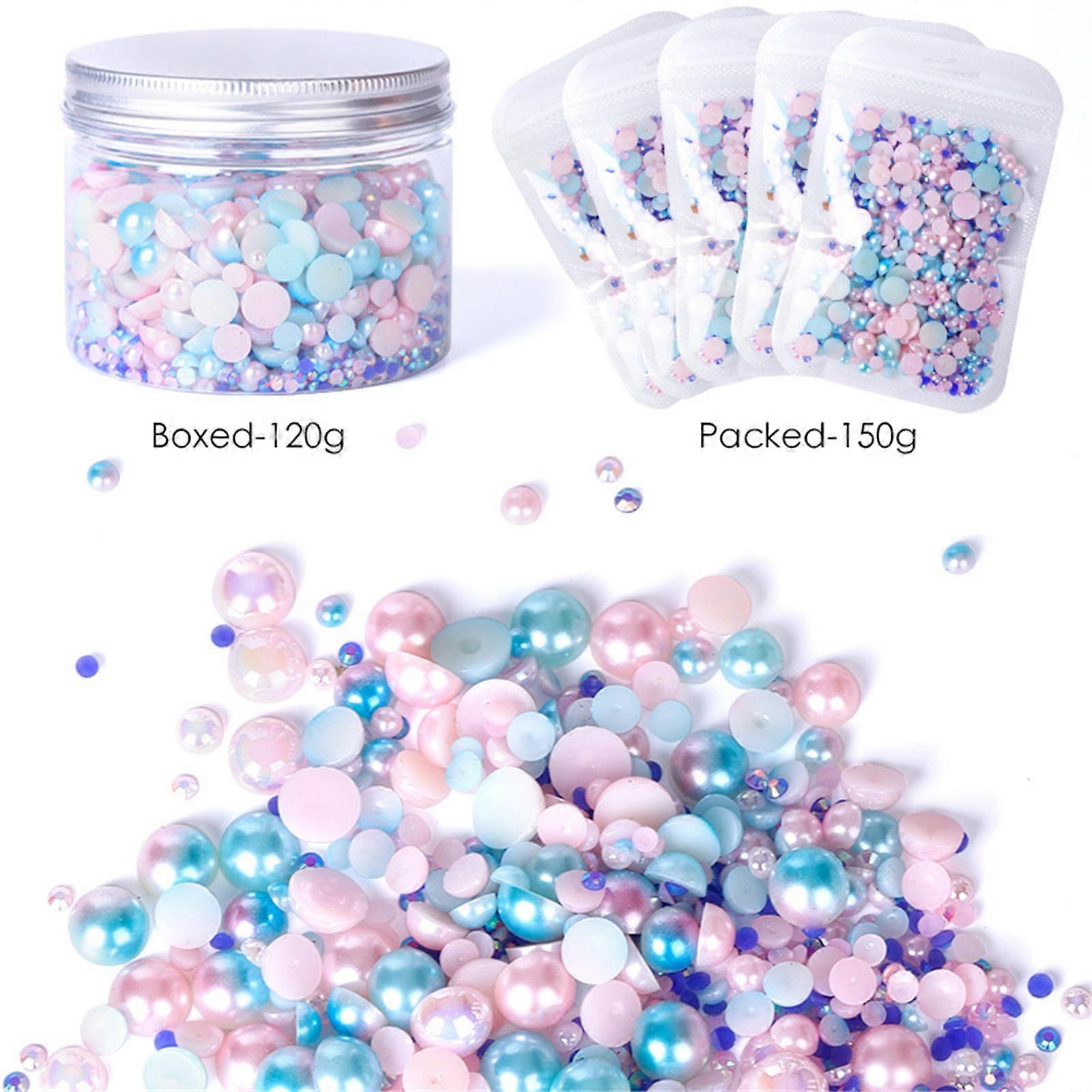 Flatback Pearls for Crafts, Assorted Sizes Half Round Pearls Beads ...